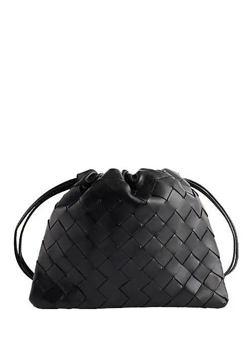 Bottega Veneta Small Leather Cross-body Bag - Black-gold