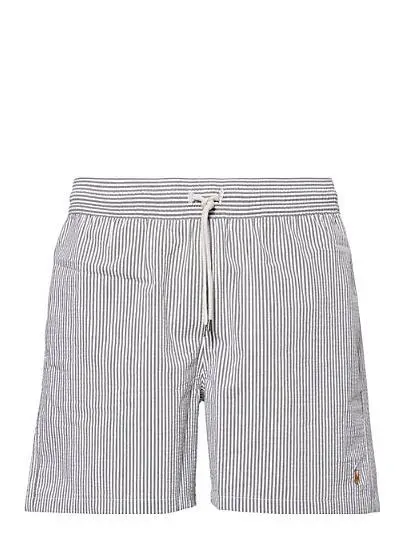 Ralph Lauren Striped Swim Shorts - New Olive Seersucker