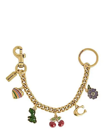 COACH® Motif Yellow-gold Plated Brass Chain Bag Charm - Multi