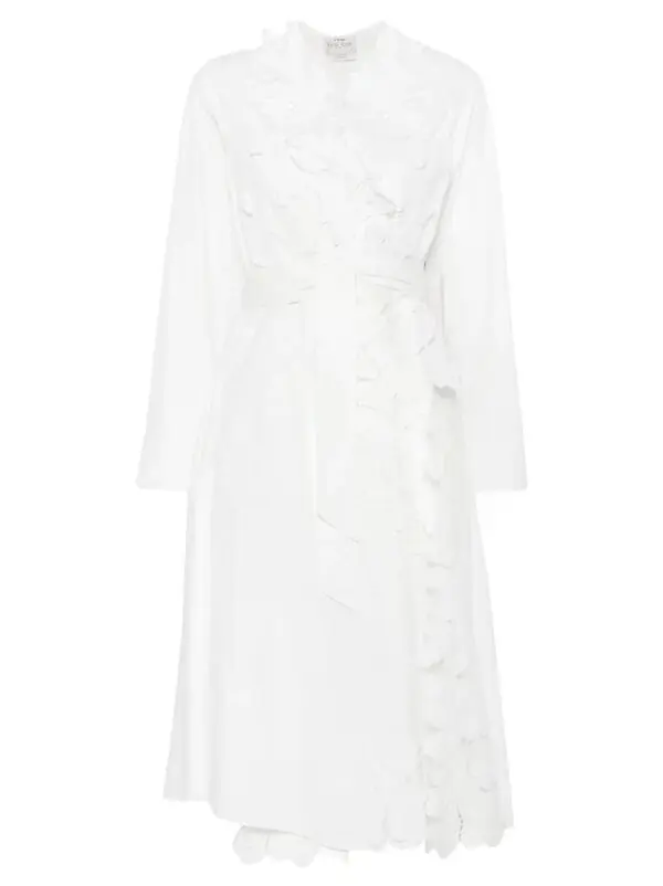 FORTE_FORTE Embroidered Midi Dress - White