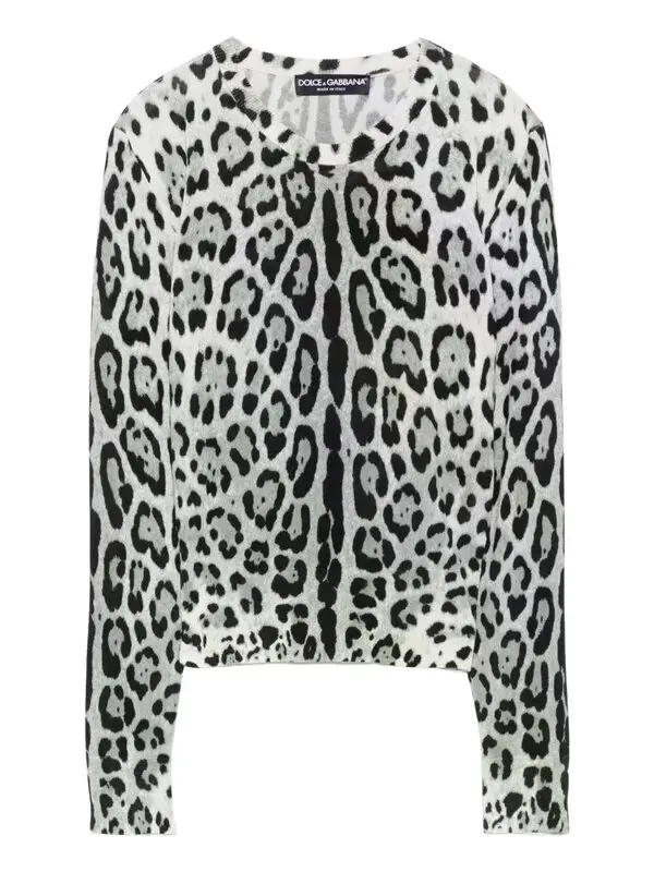 Dolce & Gabbana Leopard-print Sweater - Grey