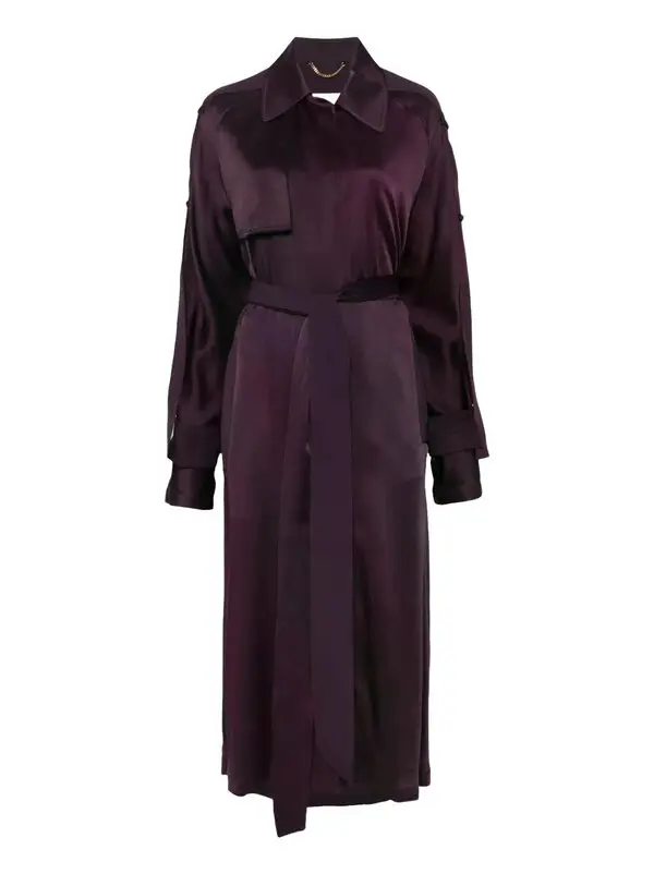 Victoria Beckham Satin Trench Coat - Purple