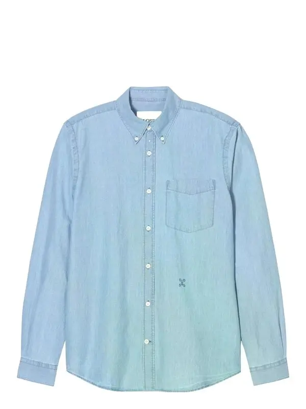 Closed Button-down Collar Shirt - Blue