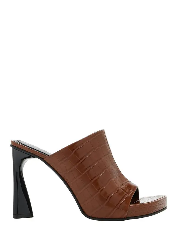 Stella McCartney Elsa Croc-effect Vegan Leather Mules - Brown