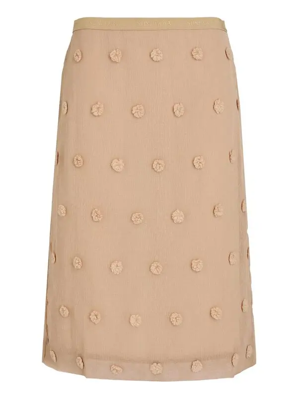 Stine Goya Colette Pom Pom-embellished Gauze Skirt - Neutral