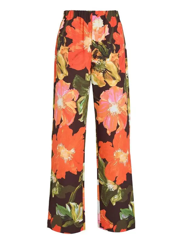 Stine Goya Fatou Floral-print Wide-leg Pants - Orange