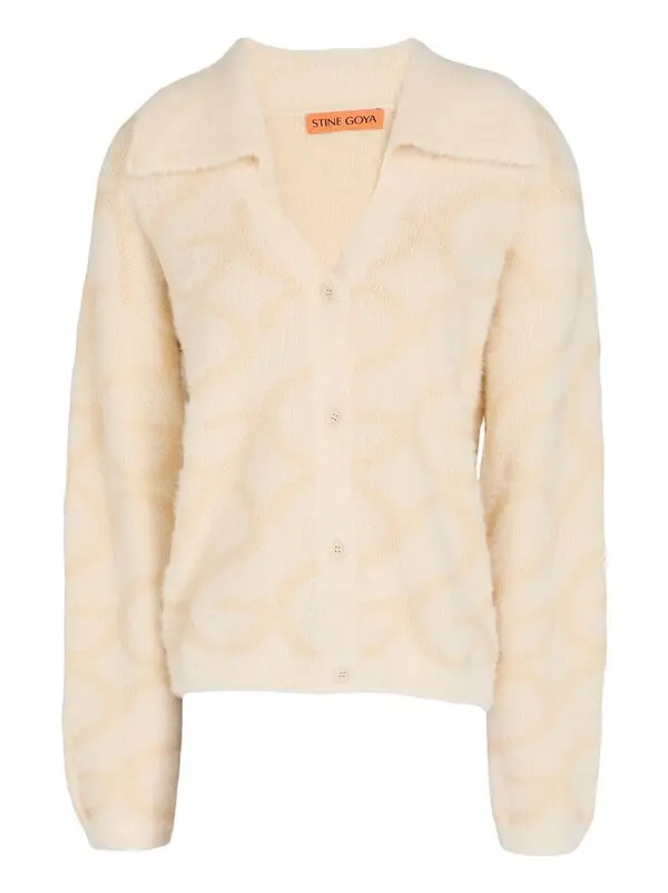 Stine Goya Jacquard-knit Cardigan - Cream