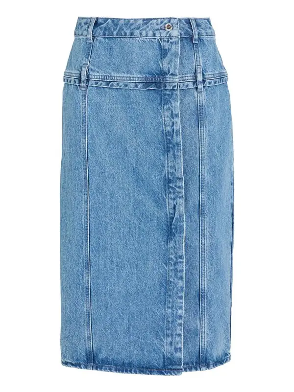 Stine Goya Denim Midi Skirt - Mid Denim