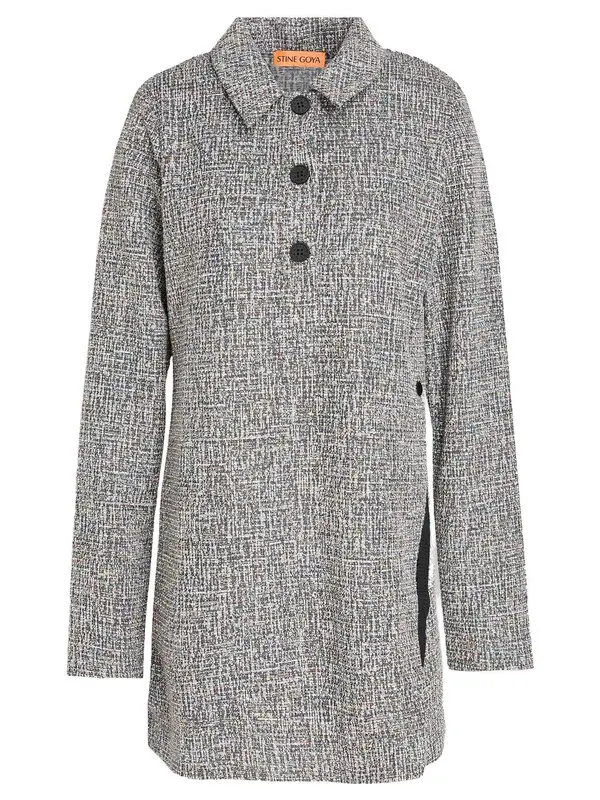 Stine Goya Madisyn Bouclé-tweed Mini Shirt Dress - Gray