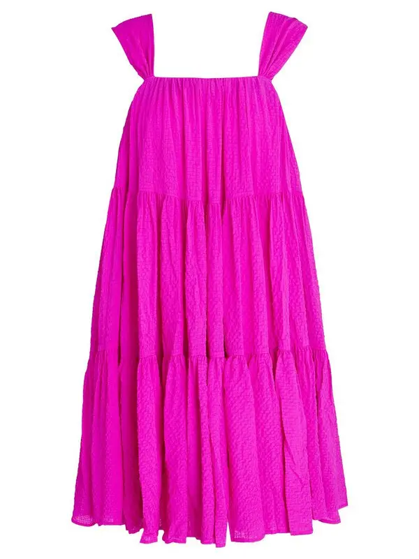 Stine Goya Benedicte Tiered Mini Dress - Bright Pink