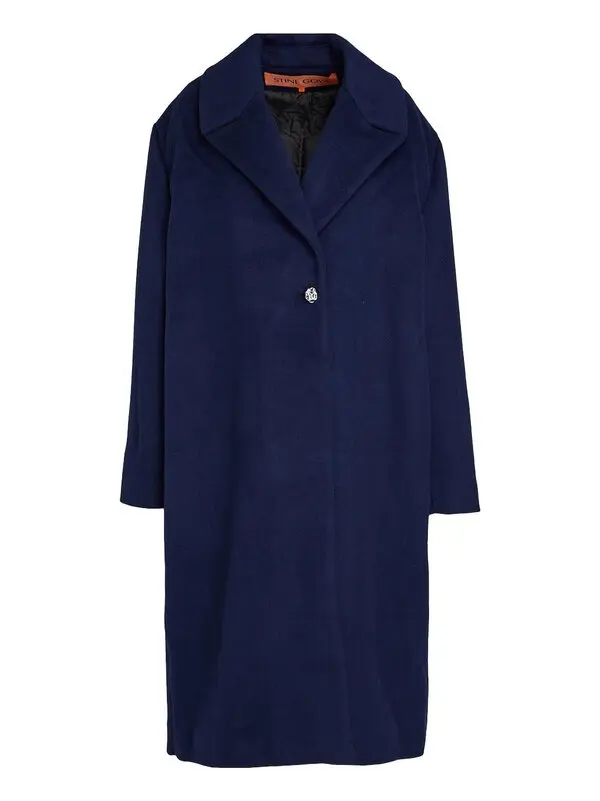 Stine Goya Kamari Double-breasted Wool-blend Felt Coat - Navy