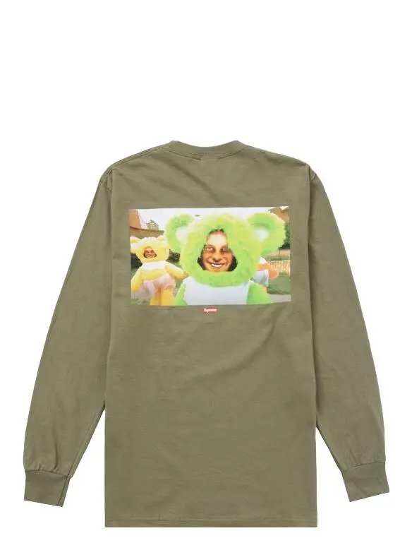 Supreme Aphex Twin Donkey Rhubarb Long Sleeve Tee Shirt - Olive