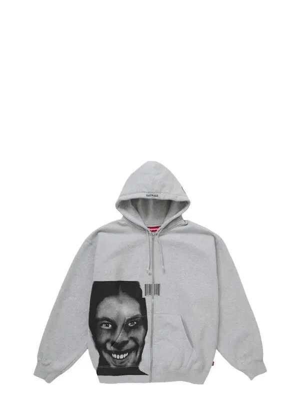 Supreme Aphex Twin Zip Up Hooded Sweatshirt - Heather Grey