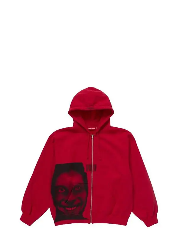 Supreme Aphex Twin Zip Up Hooded Sweatshirt - Red