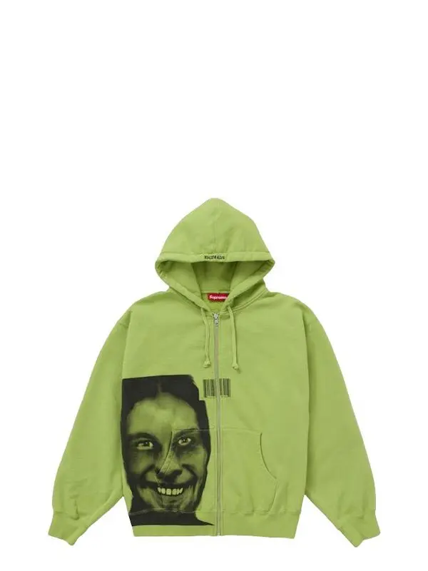 Supreme Aphex Twin Zip Up Hooded Sweatshirt - Lime