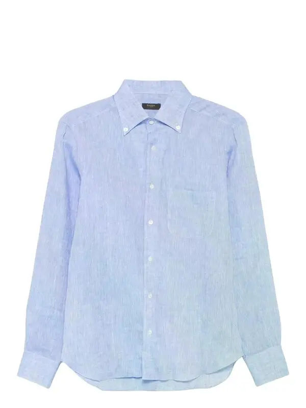 BARBA NAPOLI Linen Shirt - Blue