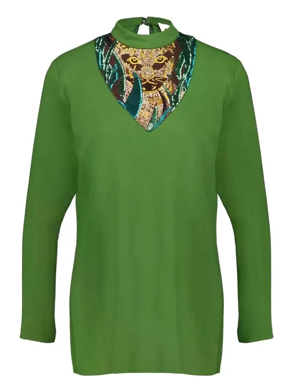 PAULA Embroidery Blouse - Green
