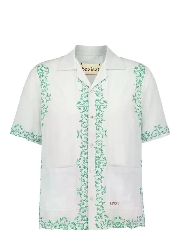 BAZISZT Embroidery Shirt - White