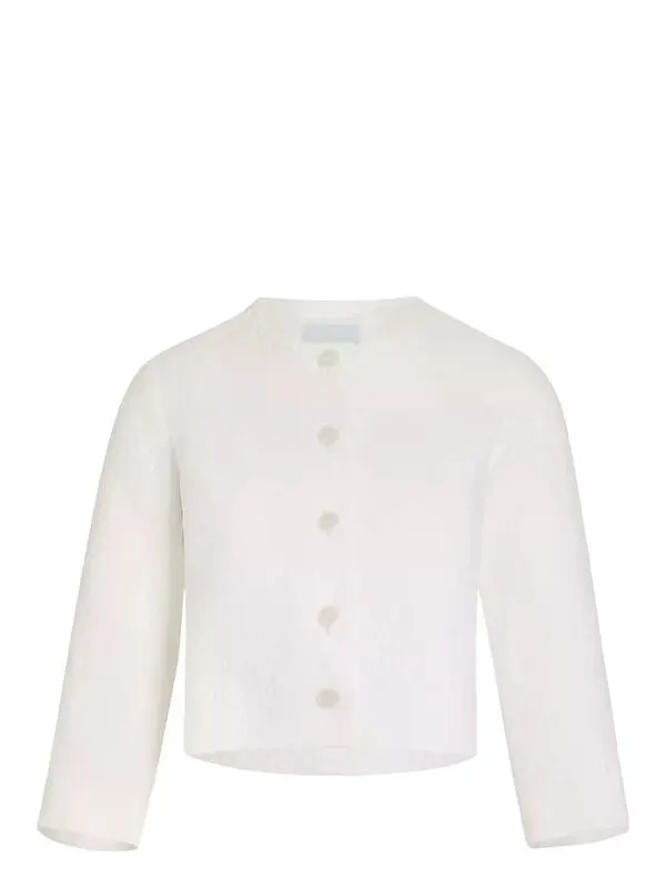 Patou Collarless Quilted Jacket - White