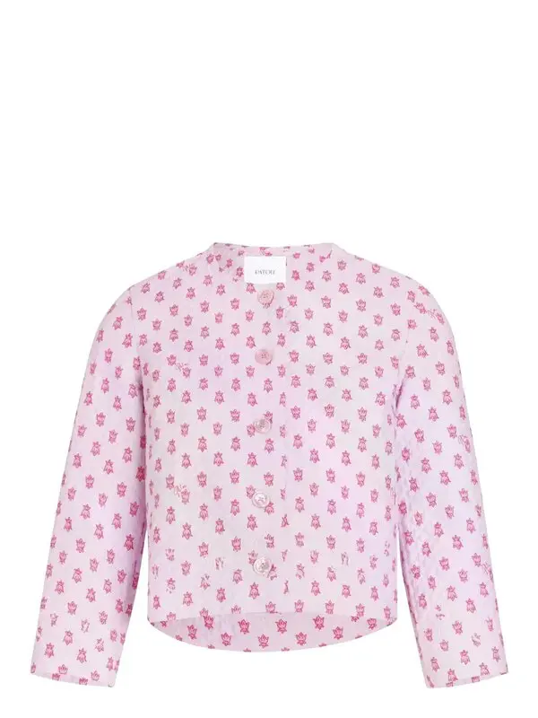 Patou Floral-print Quilted Jacket - Pink