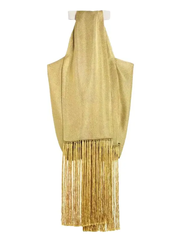 Zeus+dione Fringed Top - Gold