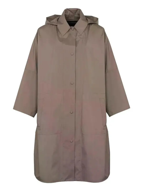 YVES SALOMON Hooded Cape - Brown