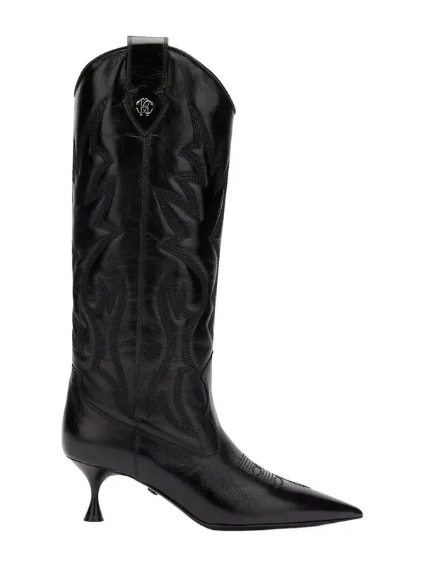Roberto Cavalli 40mm Quilted Boots - Black