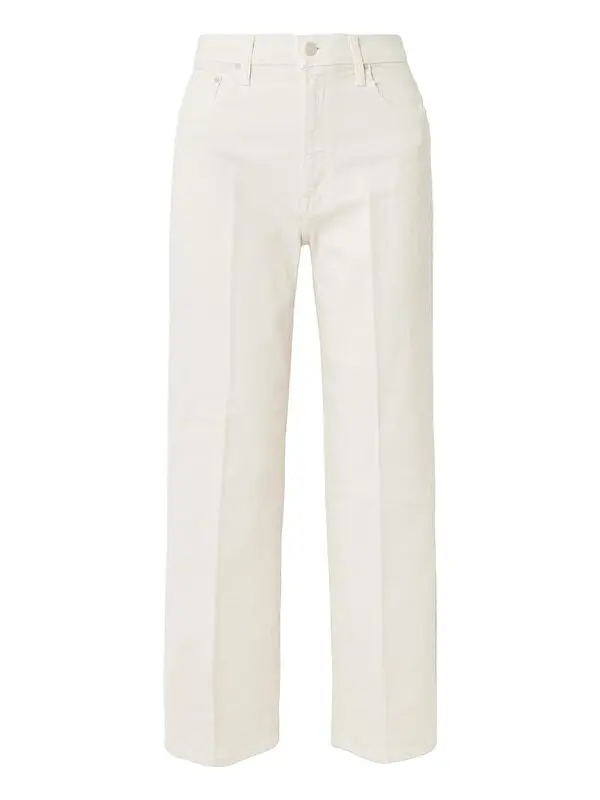 MOTHER The Rambler Zip Ankle Cropped Jeans - Neutrals