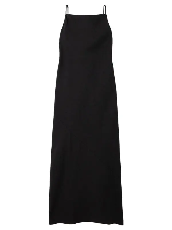 Another Tomorrow Hemp-blend Midi Dress - Black