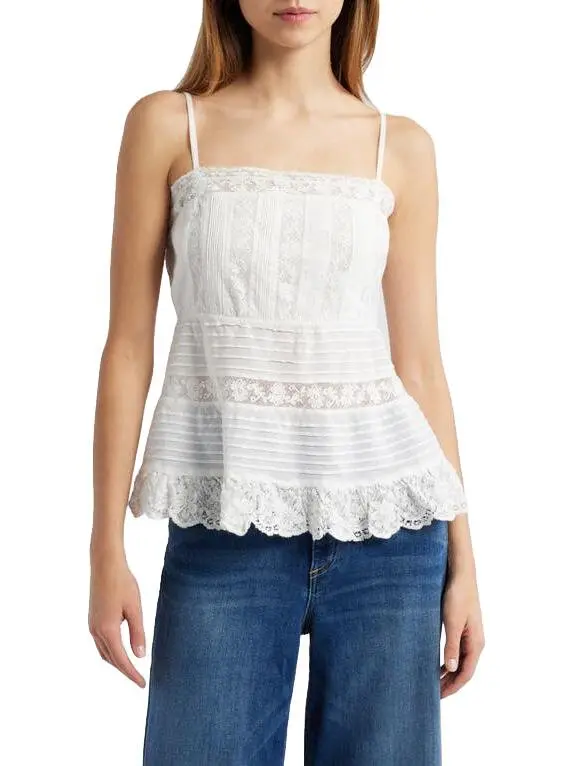 LoveShackFancy Charlieann Lace Camisole - Bright White