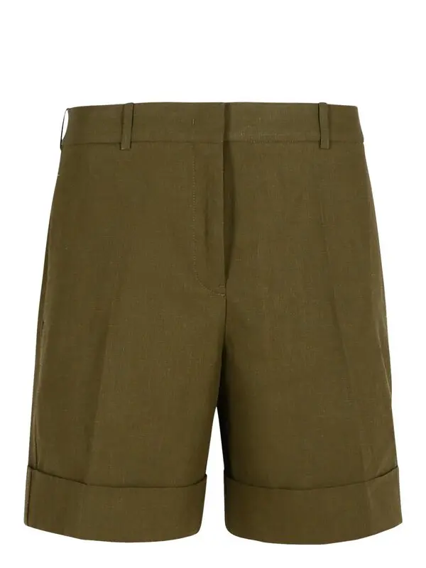 JIL SANDER Linen Shorts - Green