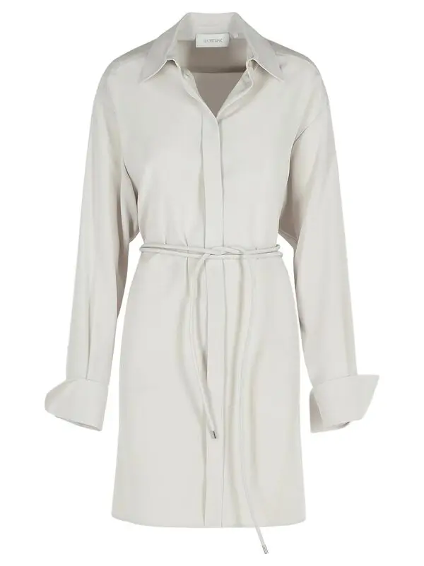 Sportmax Eolie Silk Shirt Dress - Silver
