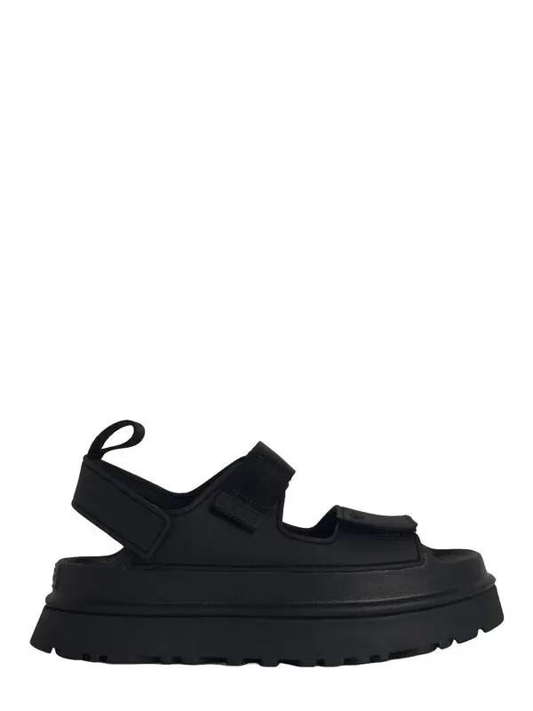 806 Goldenglow' Rubber Sandals - Black