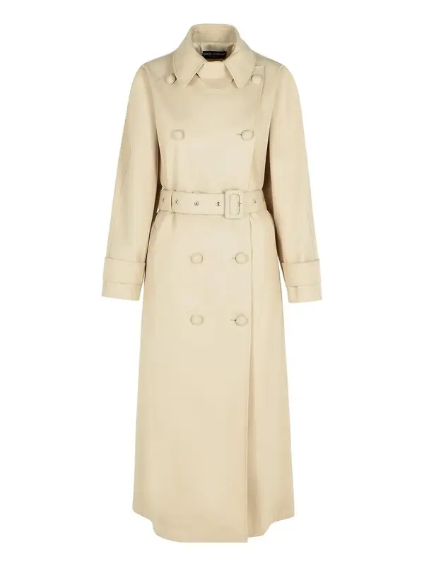 Dolce & Gabbana Polyester Blend Trench Coat - Beige