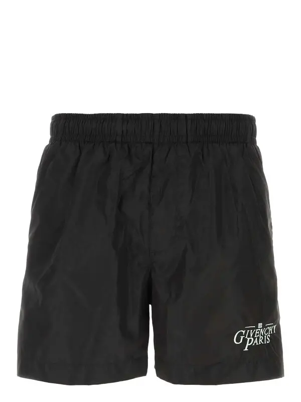 Givenchy Logo Embroidered Swim Shorts - Black