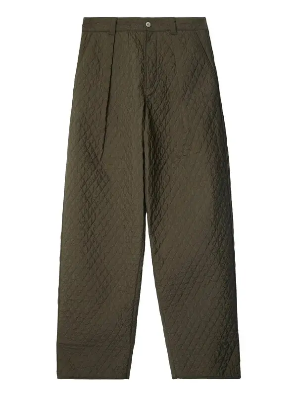 Burberry Quilted Pleated Trousers - Green