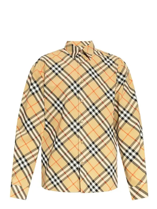 Burberry Checked Plaid Shirt - Brown