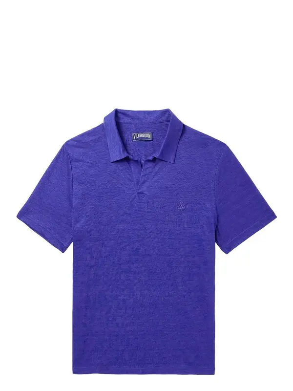 Vilebrequin Pyramid Linen-jersey Polo Shirt - Blue