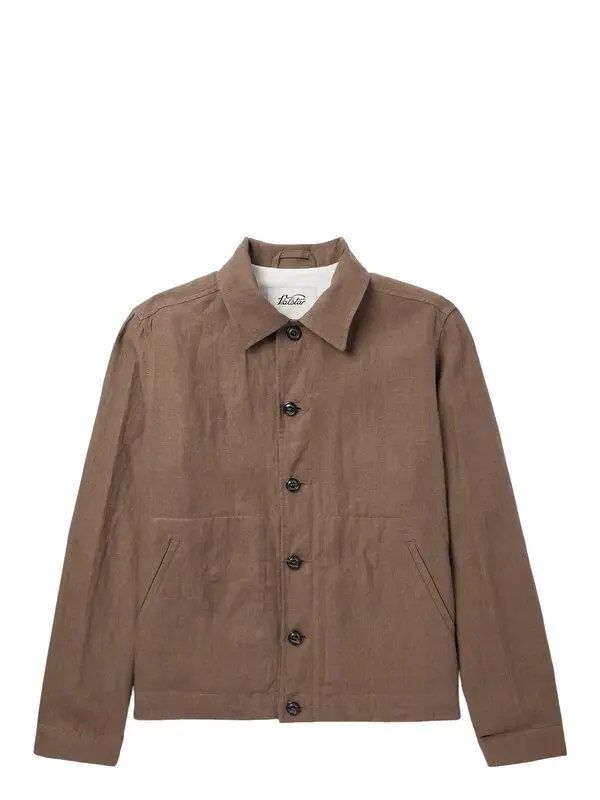 VALSTAR Miyagi Convertible-collar Cotton Overshirt - Brown