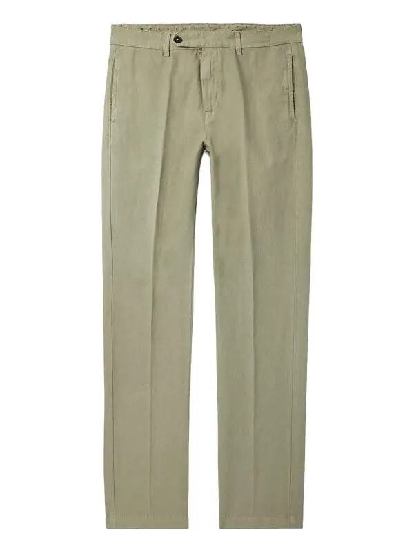 Massimo Alba Winch2 Slim-fit Straight-leg Trousers - Green
