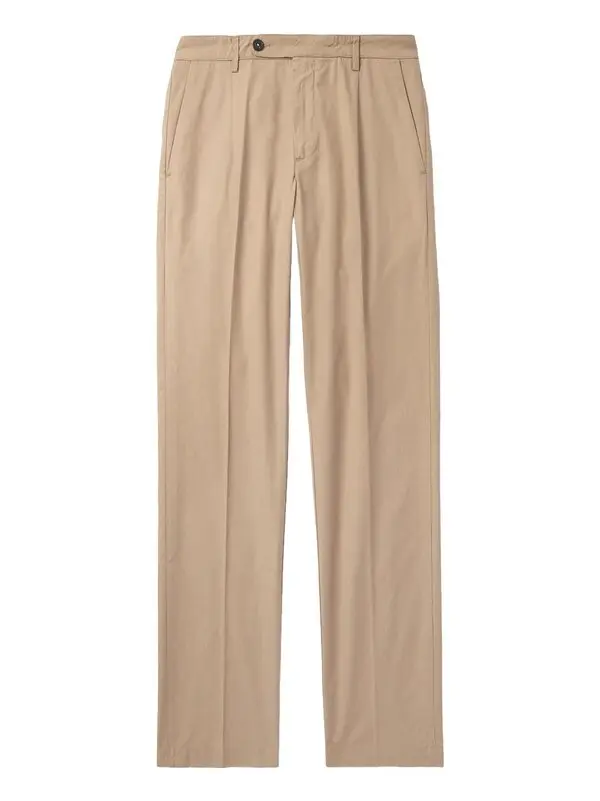 Massimo Alba Slim-fit Straight-leg Pleated Trousers - Brown