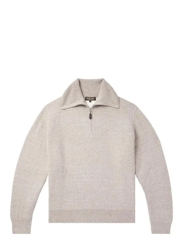 Loro Piana Linen And Cashmere-blend Zip-up Sweater - Neutrals