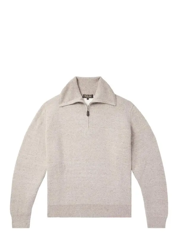 Loro Piana Linen And Cashmere-blend Zip-up Sweater - Neutrals