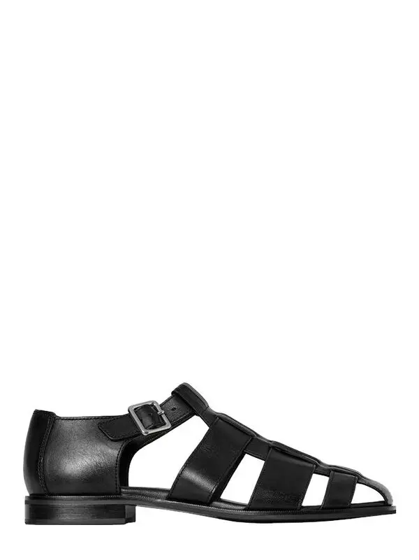Cos Leather Fisherman Sandals - Black