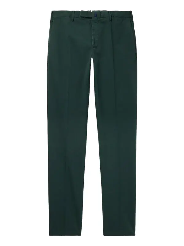 SLOWEAR Venezia 1951 Straight-leg Stretch-cotton Twill Trousers - Green