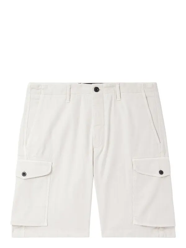 SLOWEAR Straight-leg Textured Cotton-blend Cargo Shorts - Neutrals