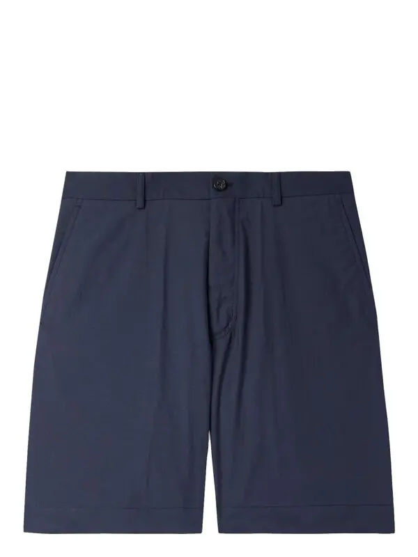 Incotex Teknosartorial Wide-leg Cotton-blend Shorts - Blue