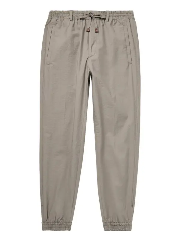 SLOWEAR Teknosartorial Slim-fit Tapered Drawstring Trousers - Neutrals