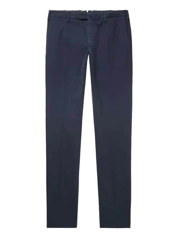 SLOWEAR Venezia 1951 Slim-fit Stretch-cotton Twill Trousers - Blue