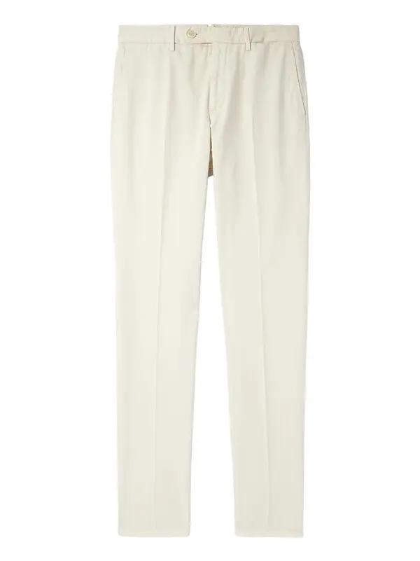 Incotex Venezia 1951 Slim-fit Tapered Cotton-twill Trousers - Yellow
